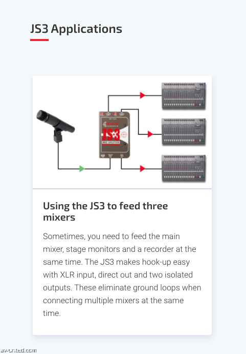 Radial Engineering JS3 Microphone Splitter
